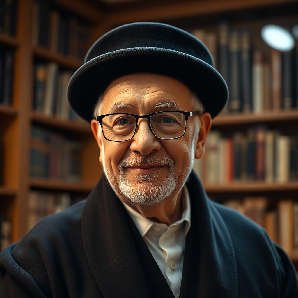 Portrait of Wisdom: An Elderly Man in Traditional Rabbi Attire