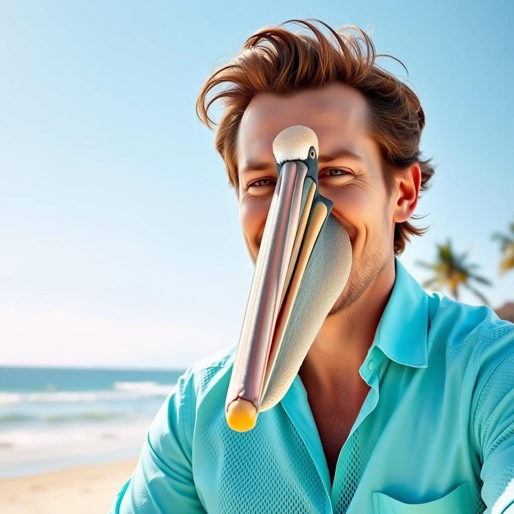 Surreal Humorous Art: Man with Pelican Beak | Idyllic Images