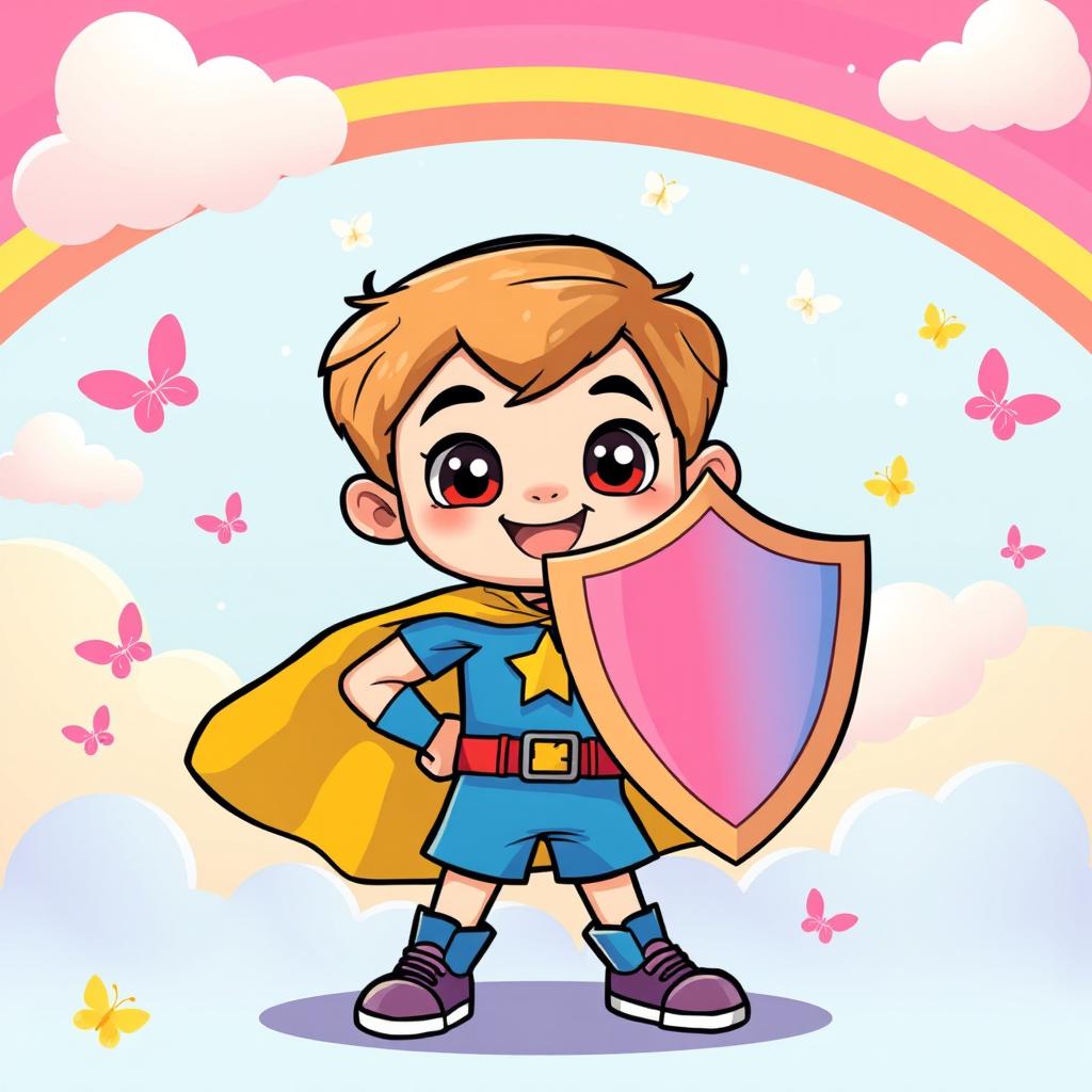 Brave Child Superheroes: Colorful Adventures in Cartoon Style