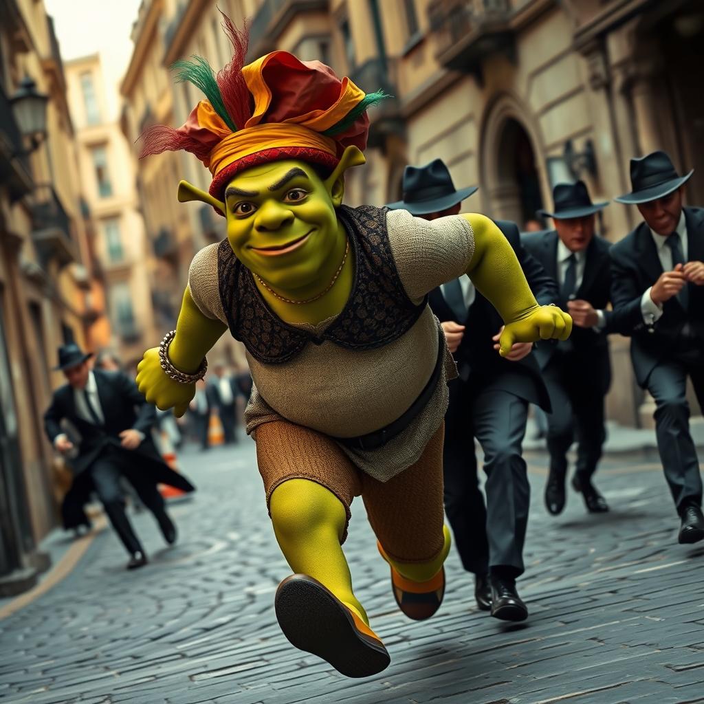 Epic Jamaican Shrek vs Italian Mafia: A Dramatic Chase Scene