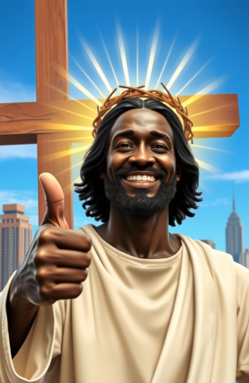 A Joyful Portrayal of Black Jesus in an Urban Landscape