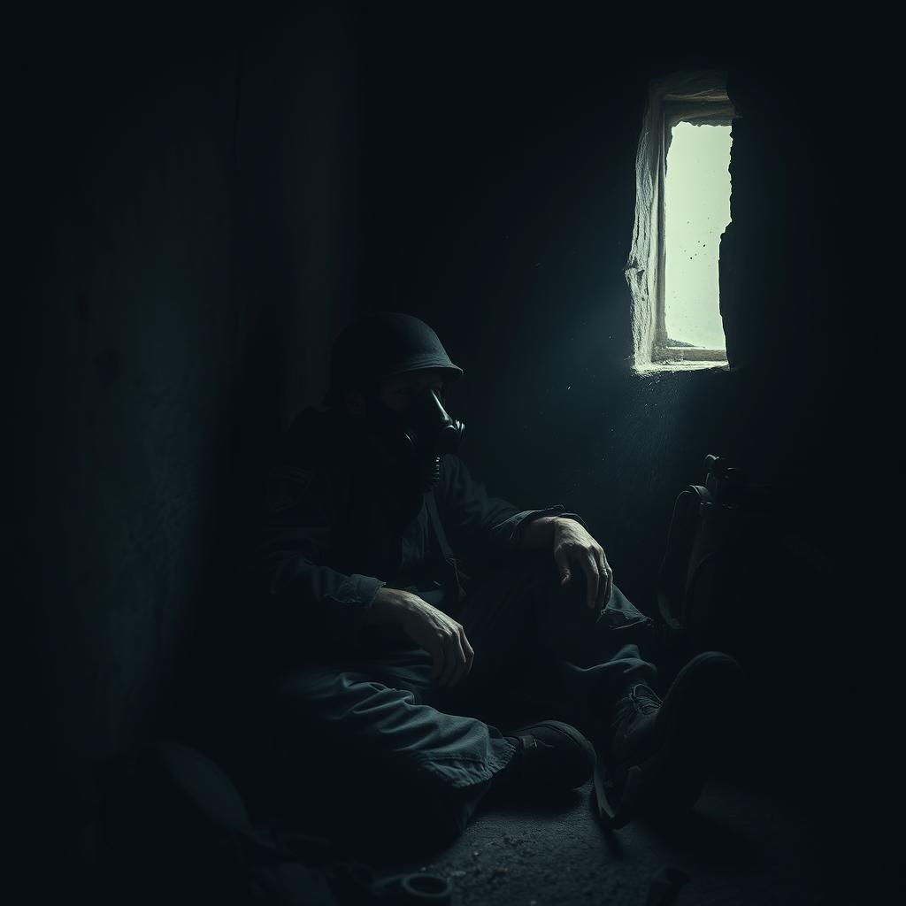 Wounded Soldier in Shadows: A Haunting Visual Narrative