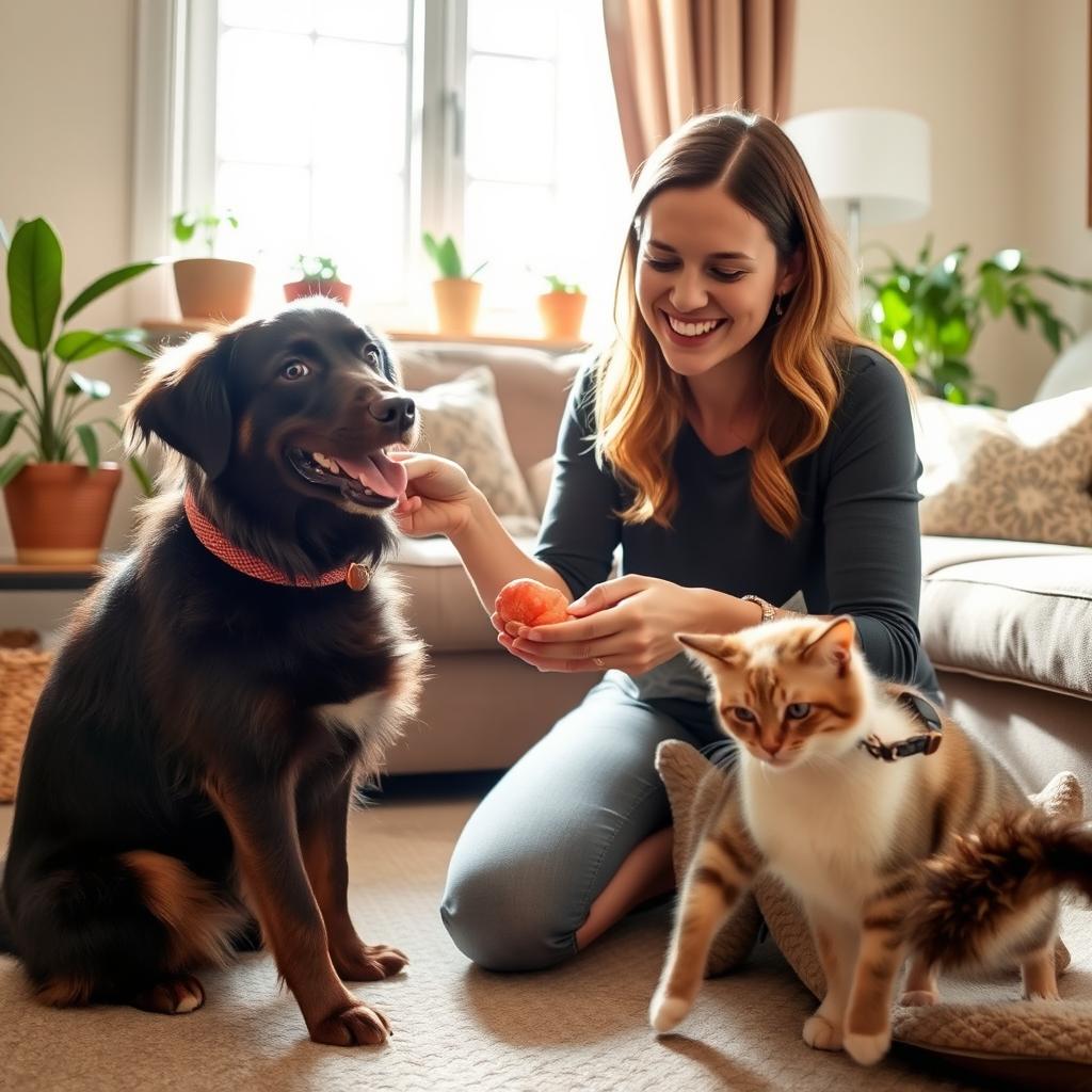 Professional Pet Sitter: Caring Interactions with Pets at Home