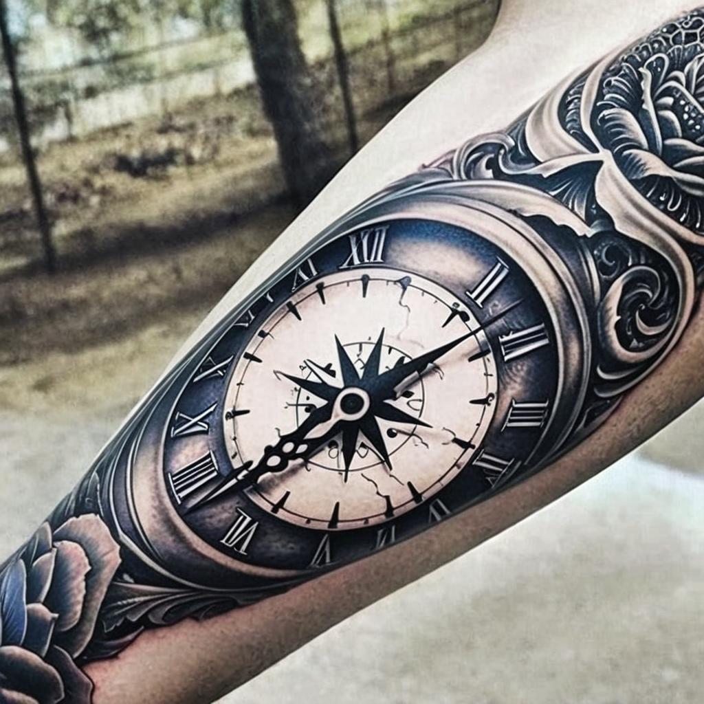 Intricate Clock Tattoo Design - A Masterpiece of Artistry