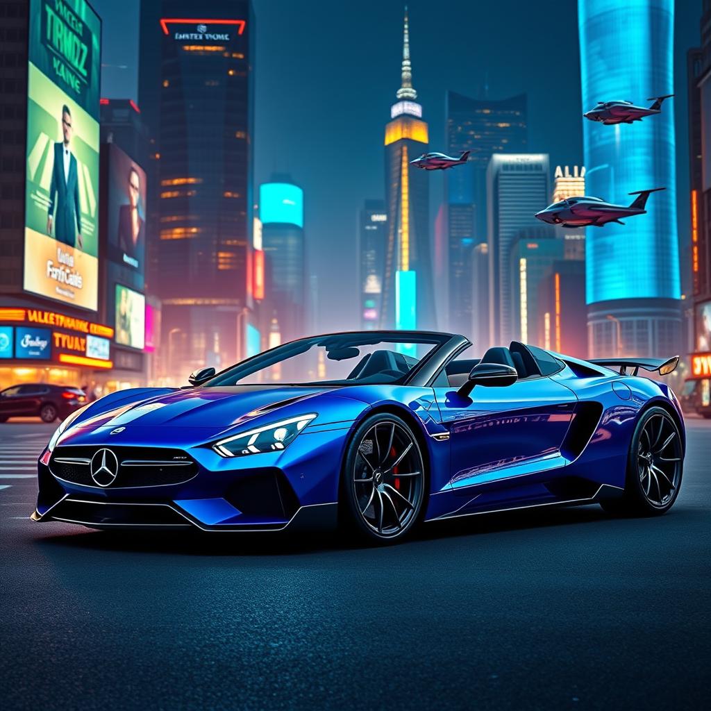 Futuristic Blue Mercedes Convertible: A Vision of Luxury and Innovation