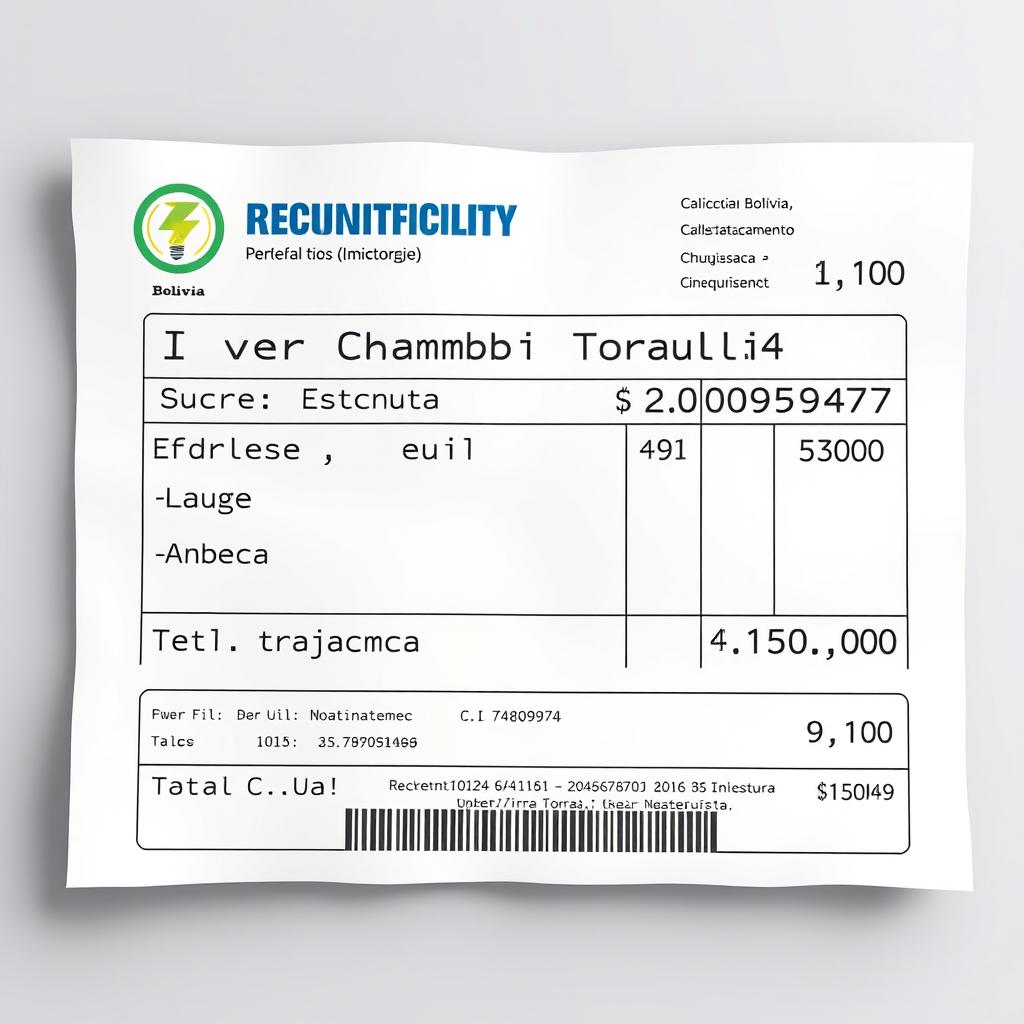 Realistic Utility Bill Illustration for Iver Chambi Toraula