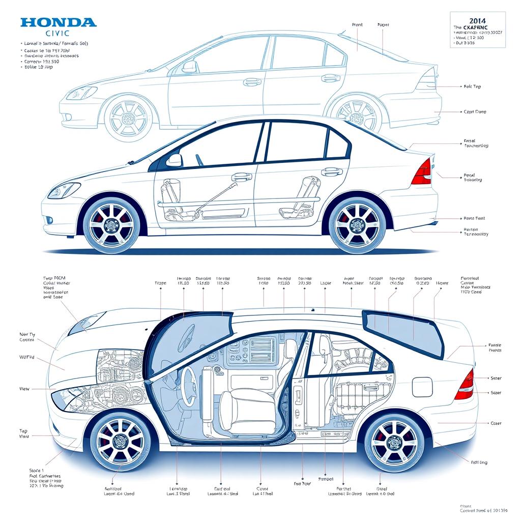 Comprehensive Blueprints of the 2004 Honda Civic - Exterior & Interior ...