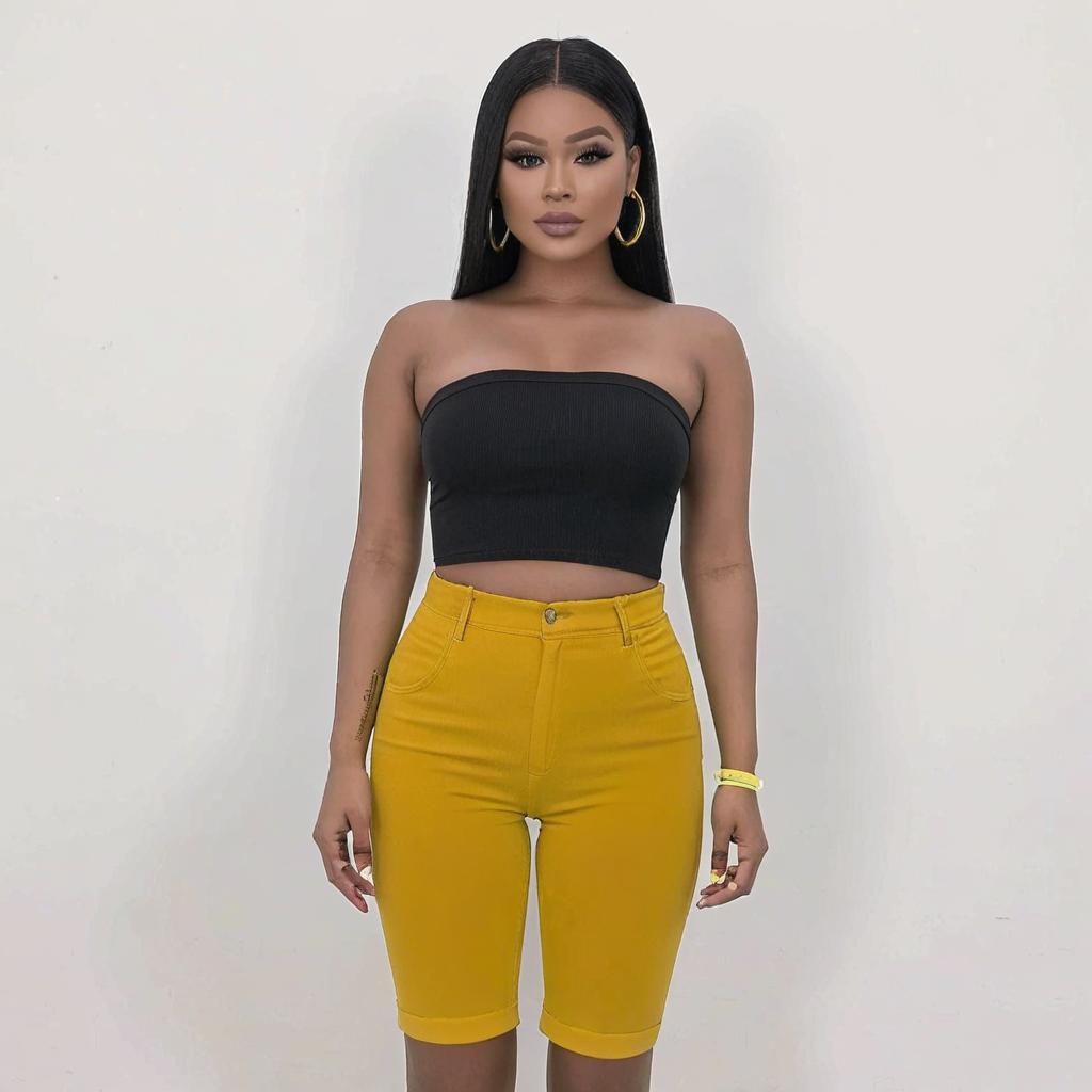 Chic Layered Fashion: Black Crop Top & Striped Tube Top Styling