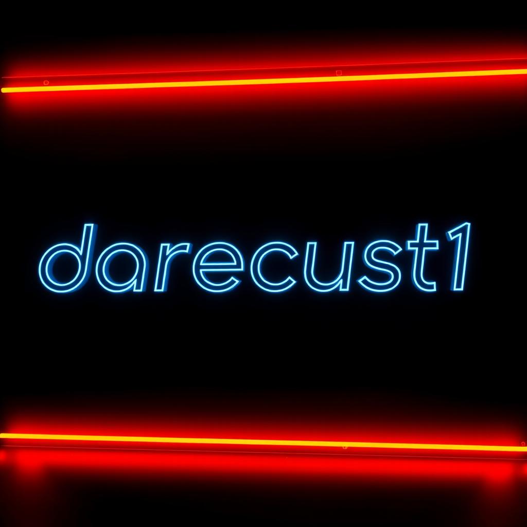 Futuristic Neon Design: 'darecust1' in Vibrant Style