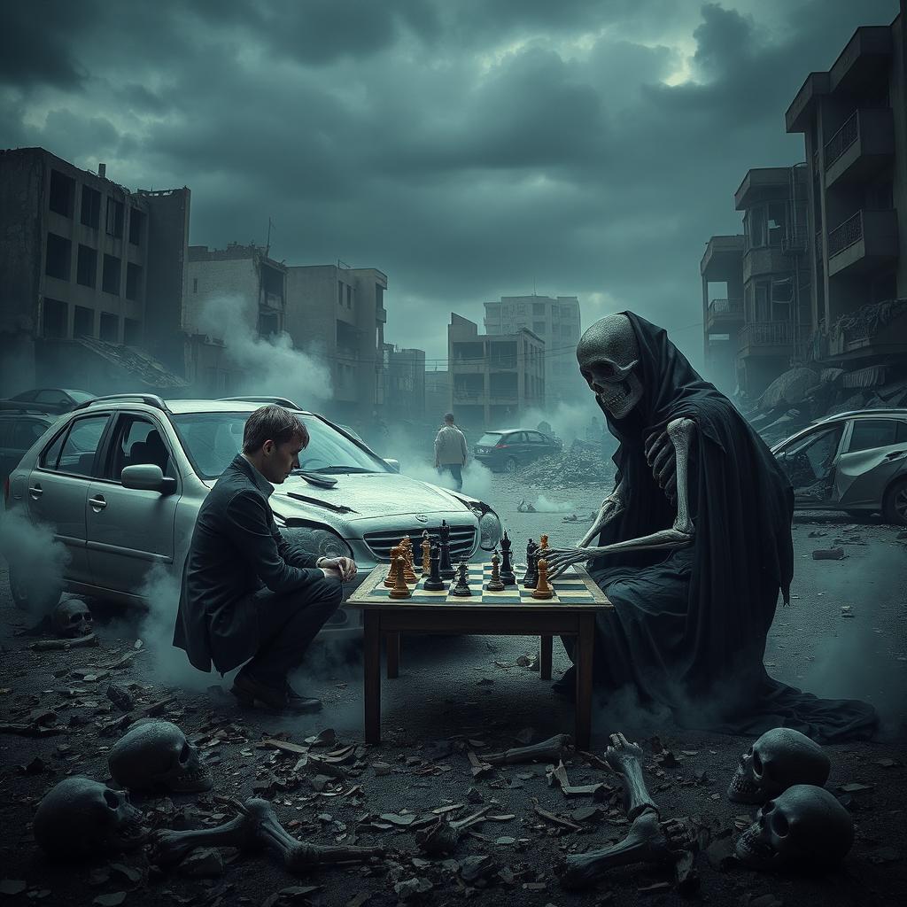 Surreal Urban Chaos: Chess with Death