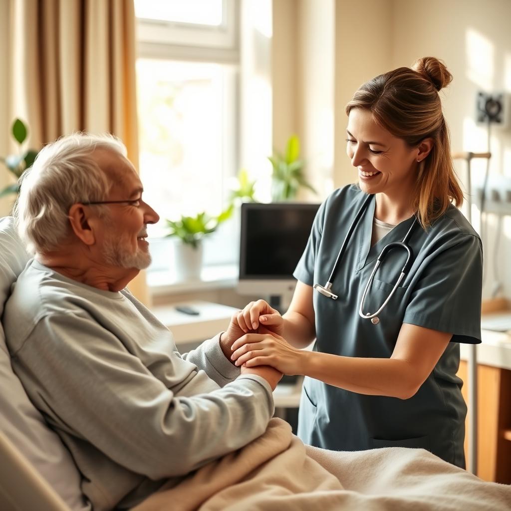 Compassionate Nurse and Elderly Patient: A Heartwarming Scene