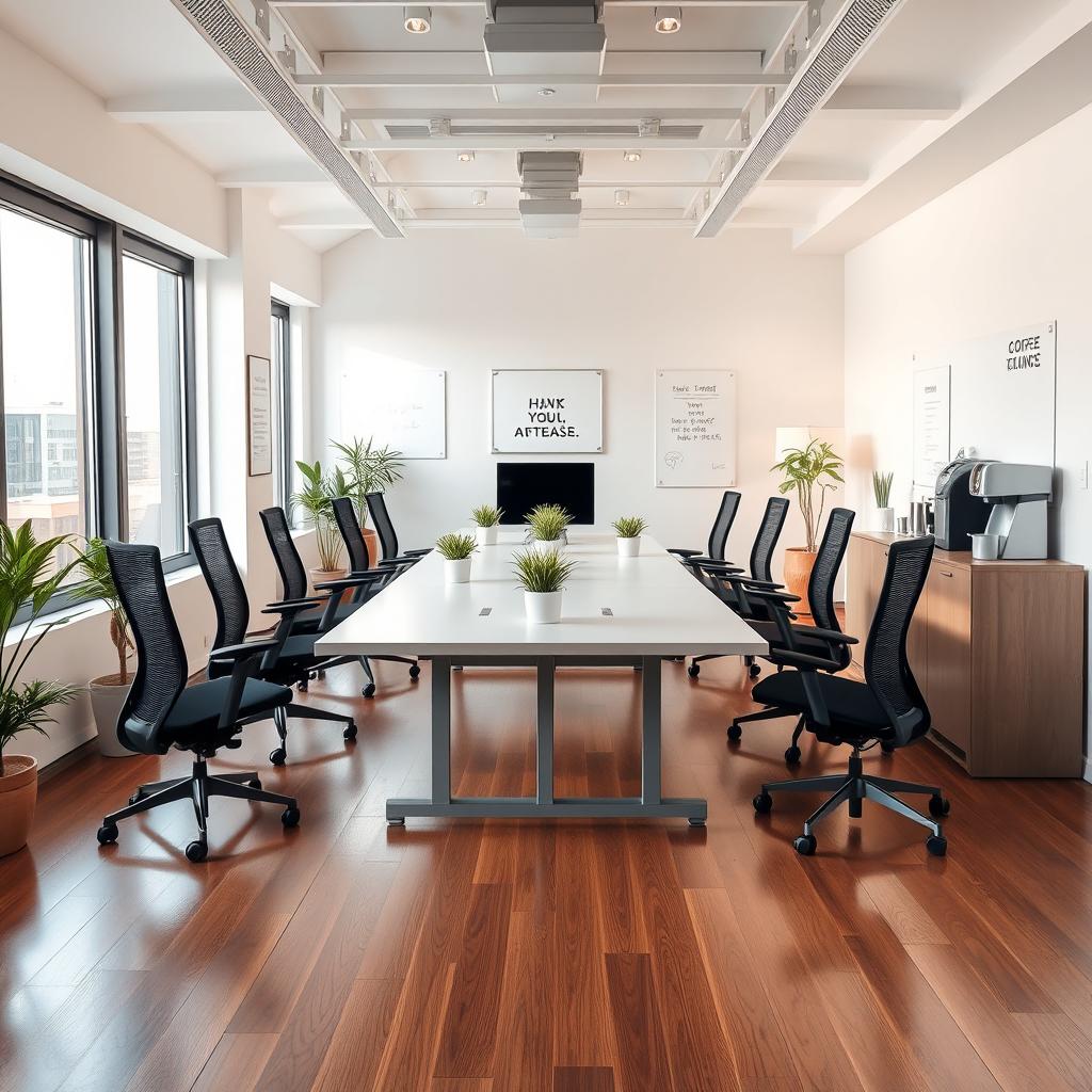 Modern 2x6 Meter Office Design for 8: A Collaborative Space