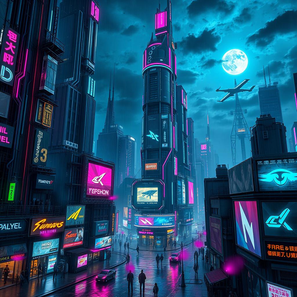 Stunning Cyberpunk Cityscape: A Nighttime Visual Feast