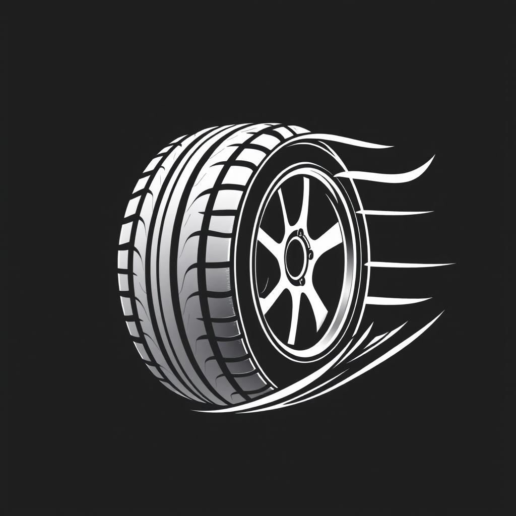 Dynamic Graphite Tire Logo Design - Speed and Performance