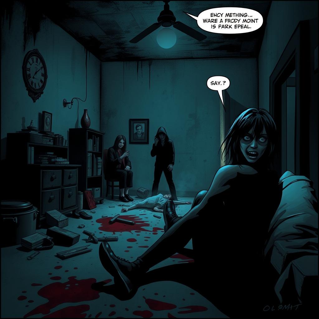 Chilling Comic Art: Captivating Dark Murder Scene