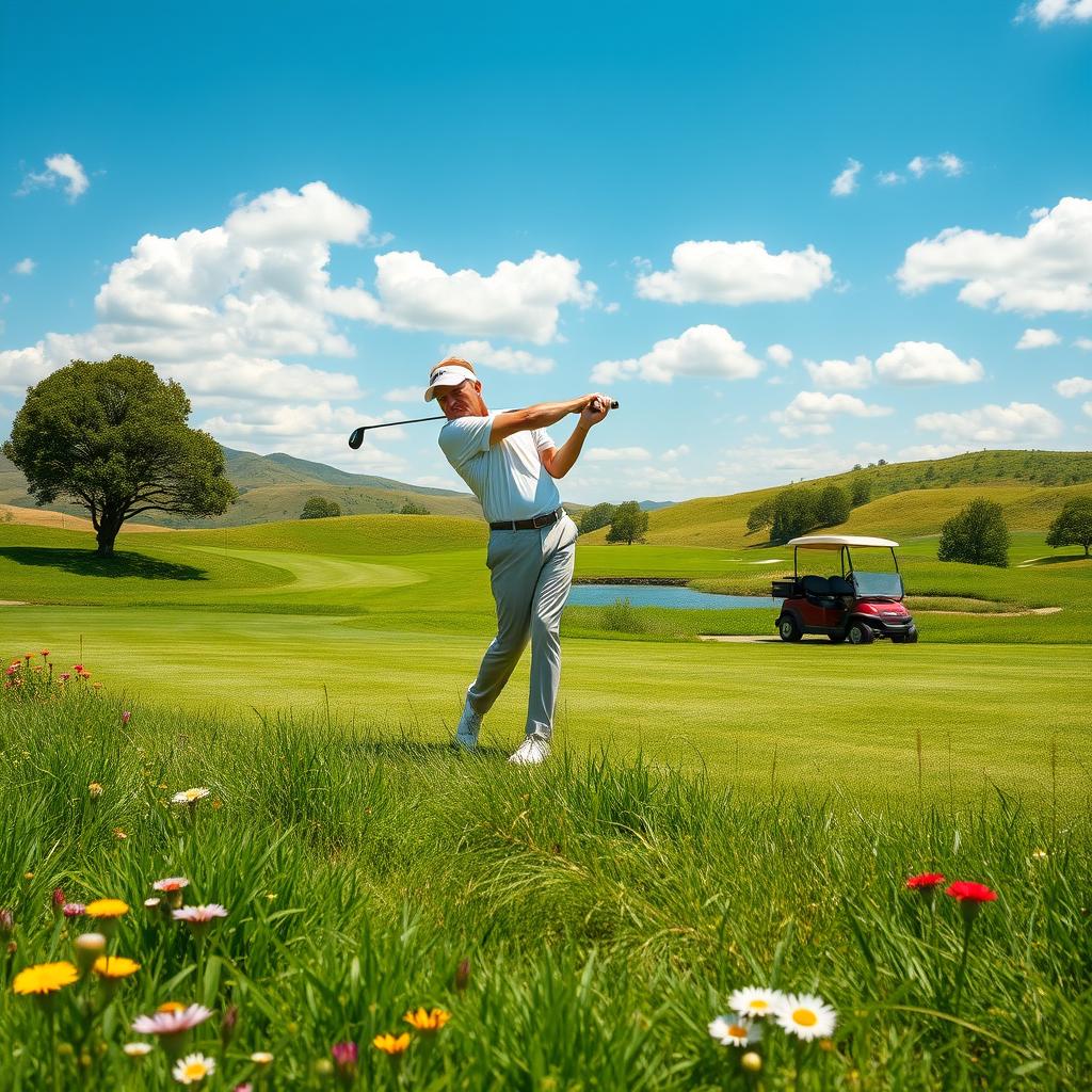 Vibrant Golf Course Scene - AI Generated Image