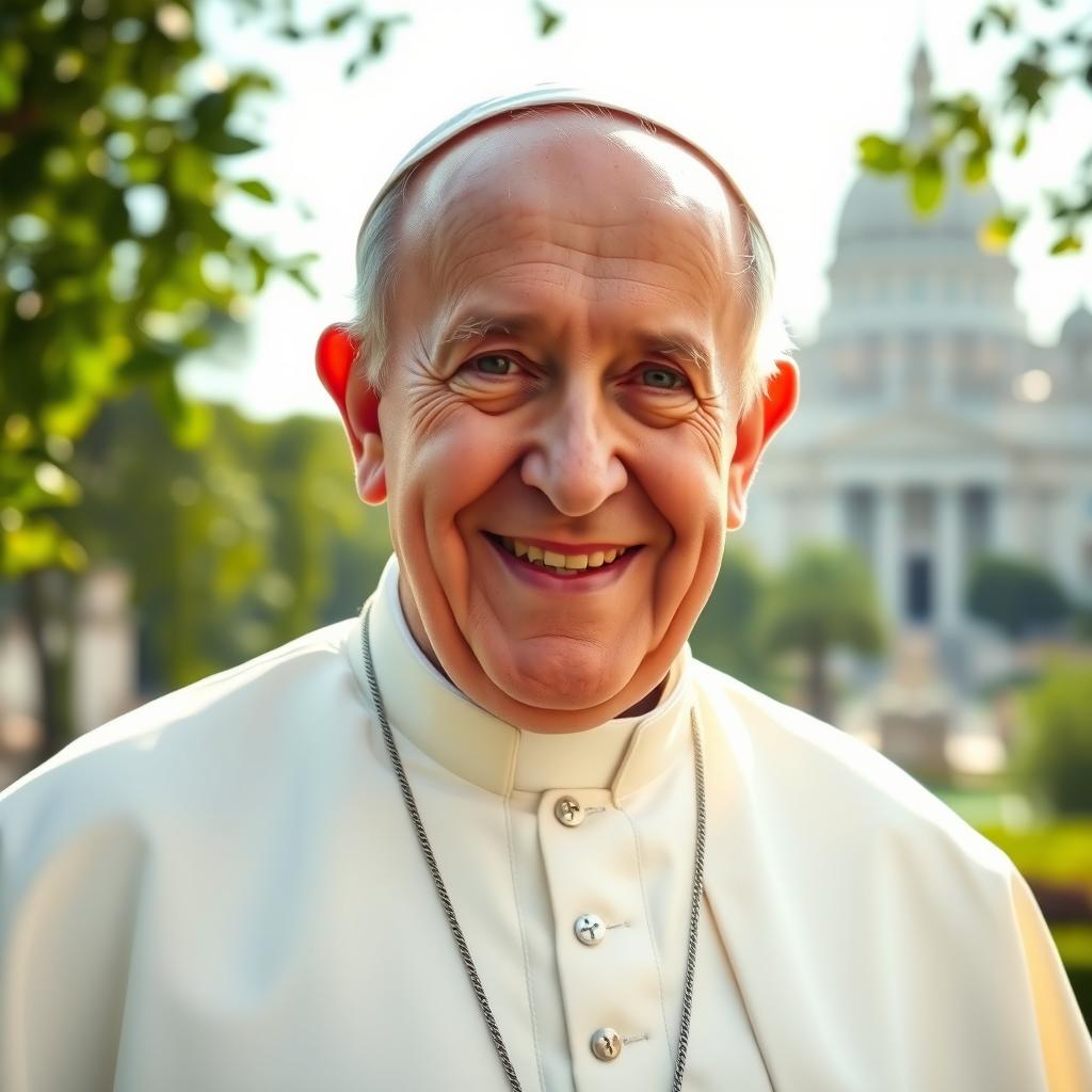 Serene Portrait of Pope Francis: A Symbol of Peace and Hope