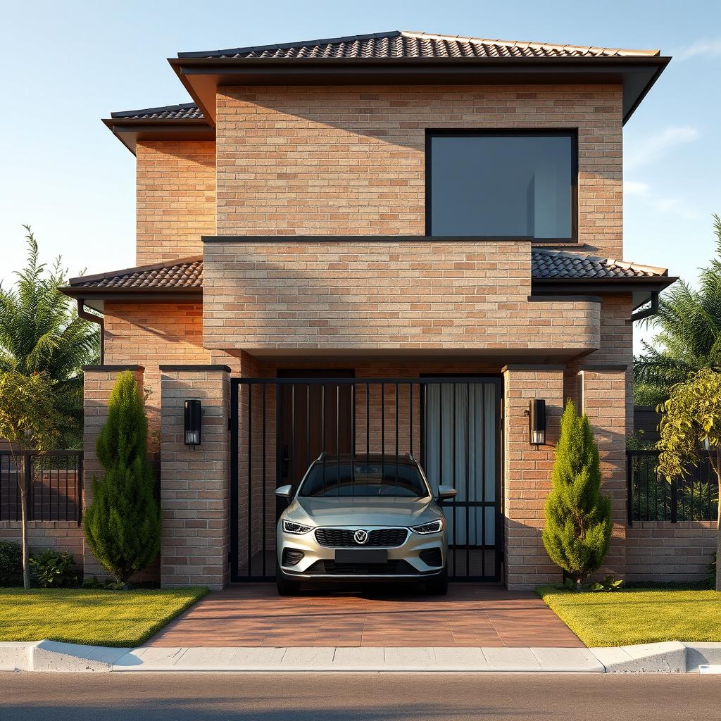 Stunning Facade Redesign: Modern Uzbek 'Podrashifka' Style Home