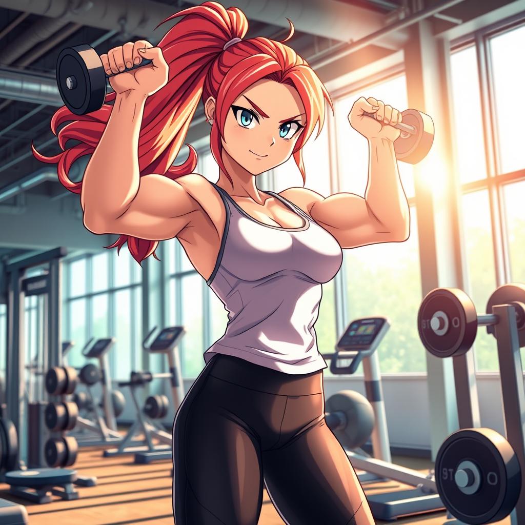Empowering Anime Girl Workout - Strength and Determination