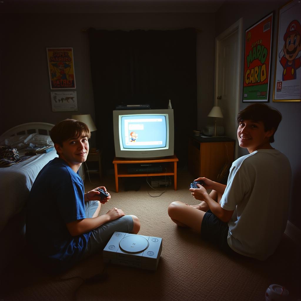 Nostalgic 1999 Gaming Moment: Retro Friends and Super Mario Action