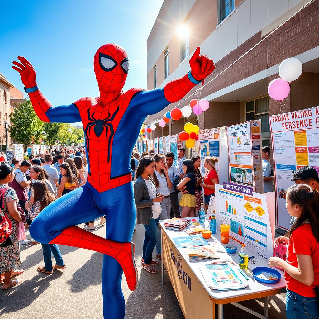 Spider-Man at the Academic Fair: A Colorful Experience