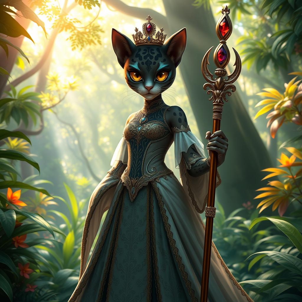 Celestia: The Majestic Queen of the Panthera - An Enchanted Portrait