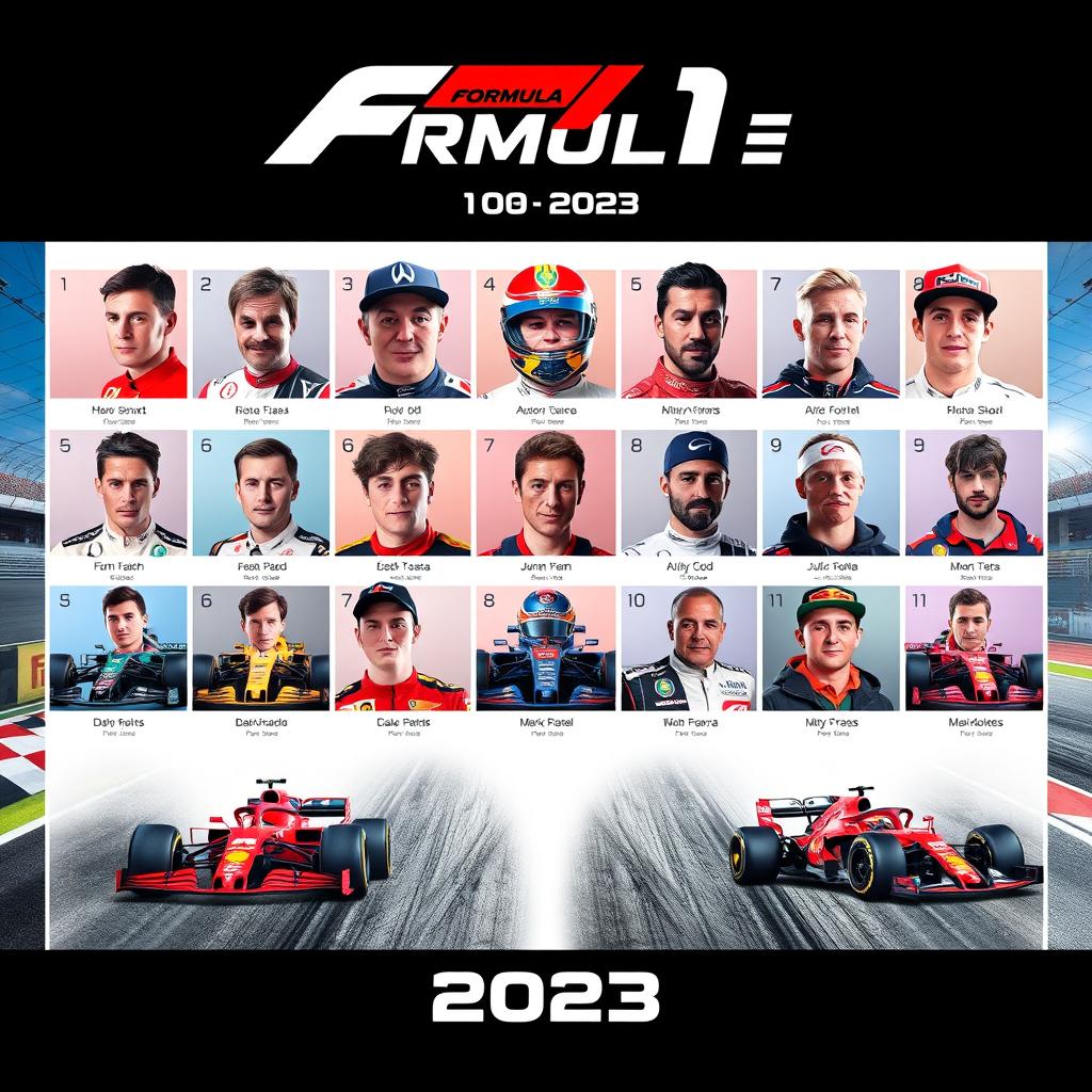 2023 Formula 1 Teams & Drivers - A Vibrant Poster Collection
