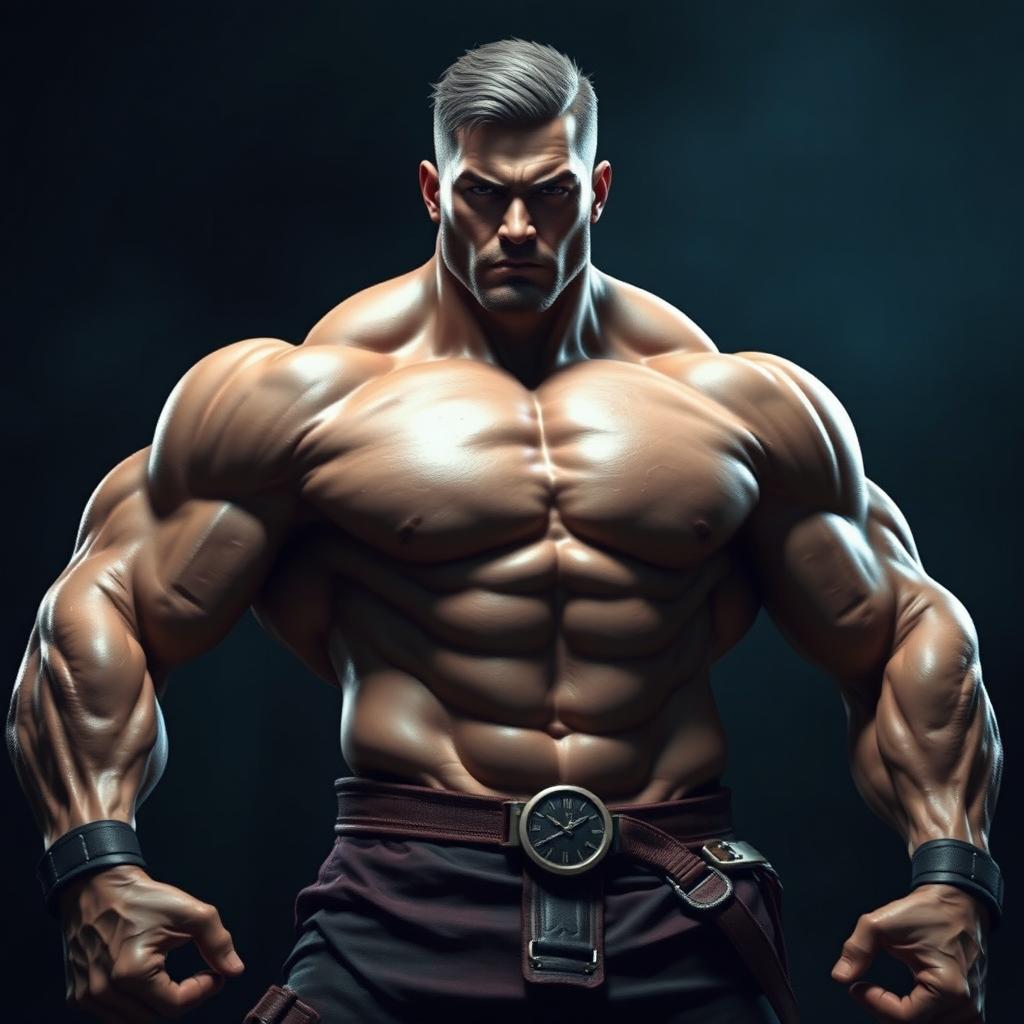 Heroic Male Figure: Powerfully Captured in Dramatic Lighting