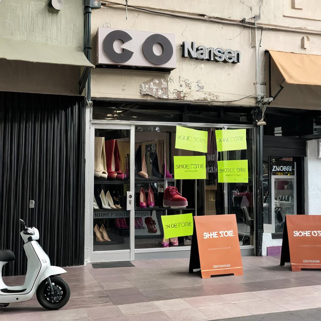 Vibrant Shoe Storefront: A Splash of Color and Life