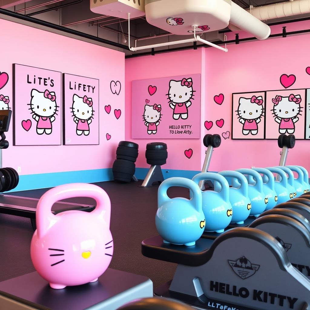 Hello Kitty Inspired Cheerful Gym: A Fun Workout Environment