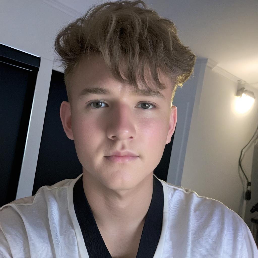 Young Boy with Bold Mohawk Hairstyle in Cozy Setting