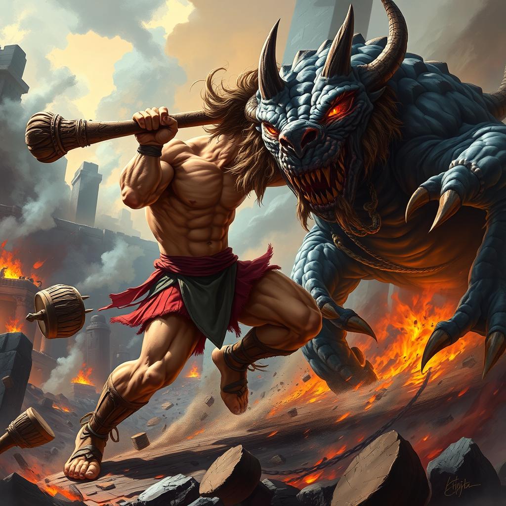 Epic Battle of Hercules Against a Mythical Beast | Idyllic