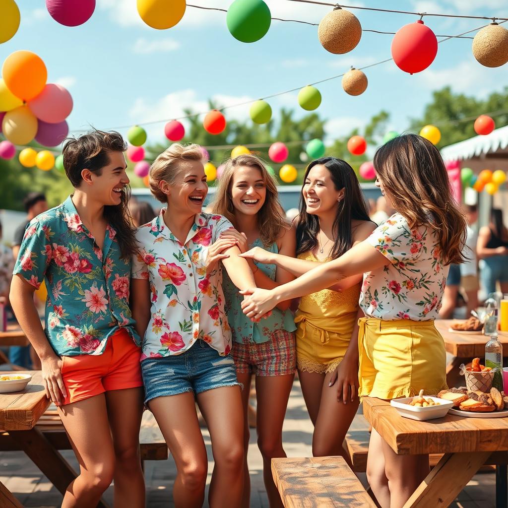 Lively Outdoor Summer Party with Friends | Colorful Casual Vibes