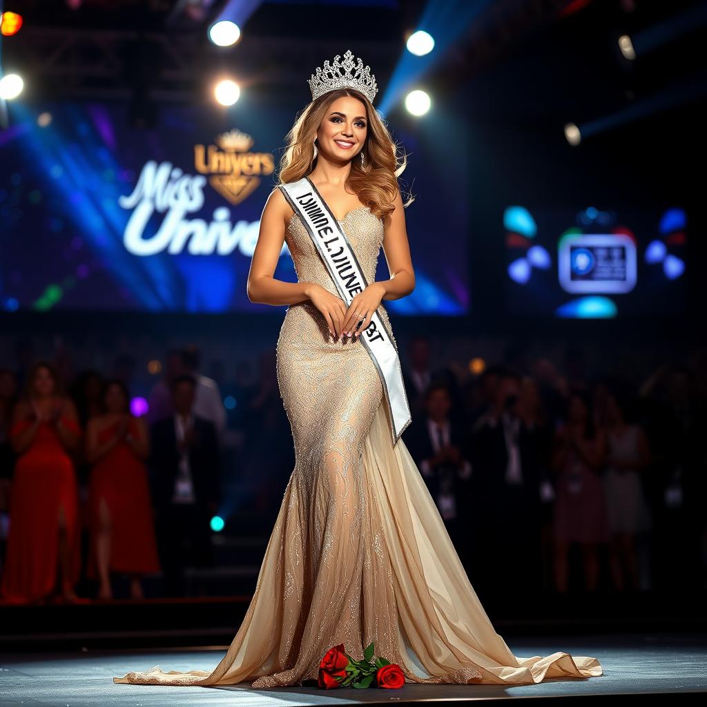 Elegant Beauty Pageant Contestant Shines on Stage