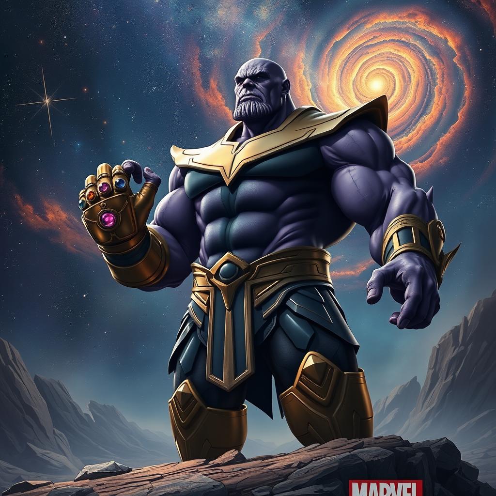 Epic AI-Generated Image of Thanos: The Cosmic Warrior