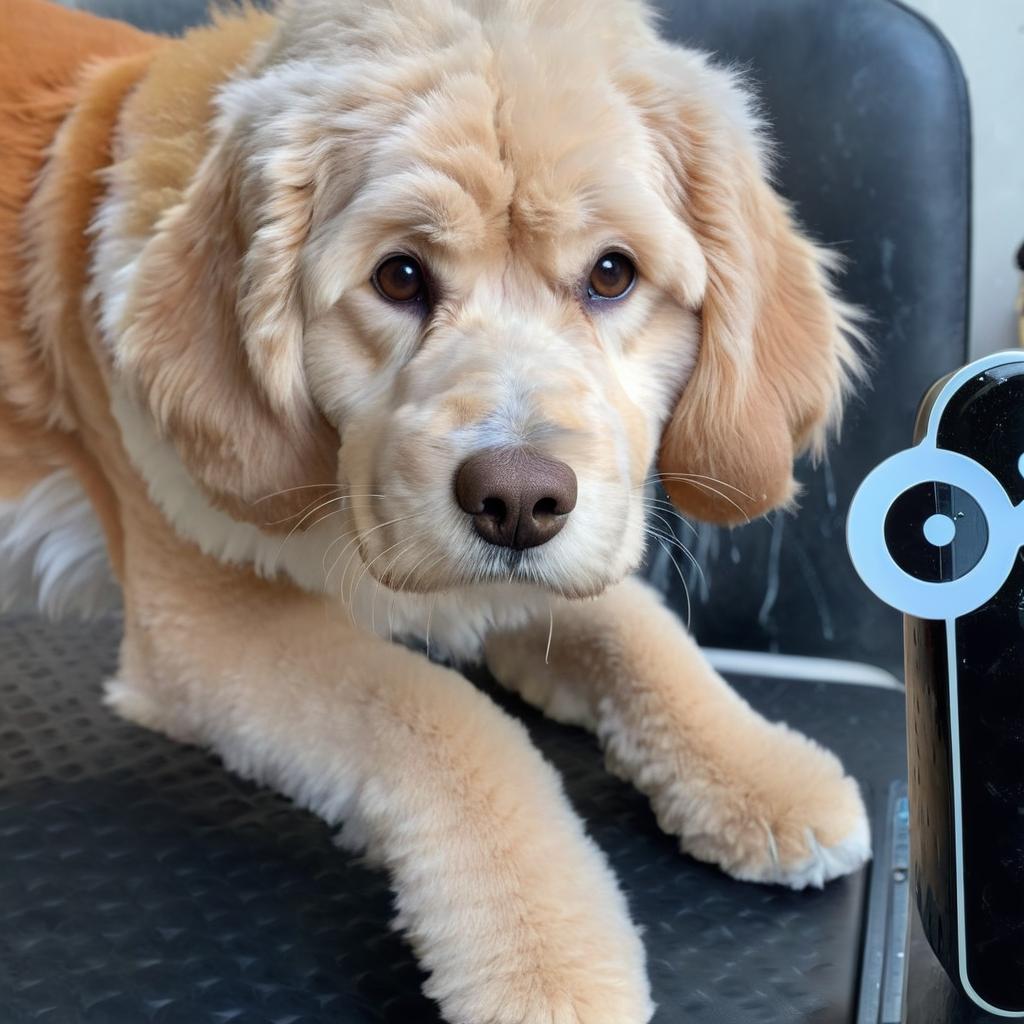 Whimsical Fluffy Dog Inspired by Studio Ghibli