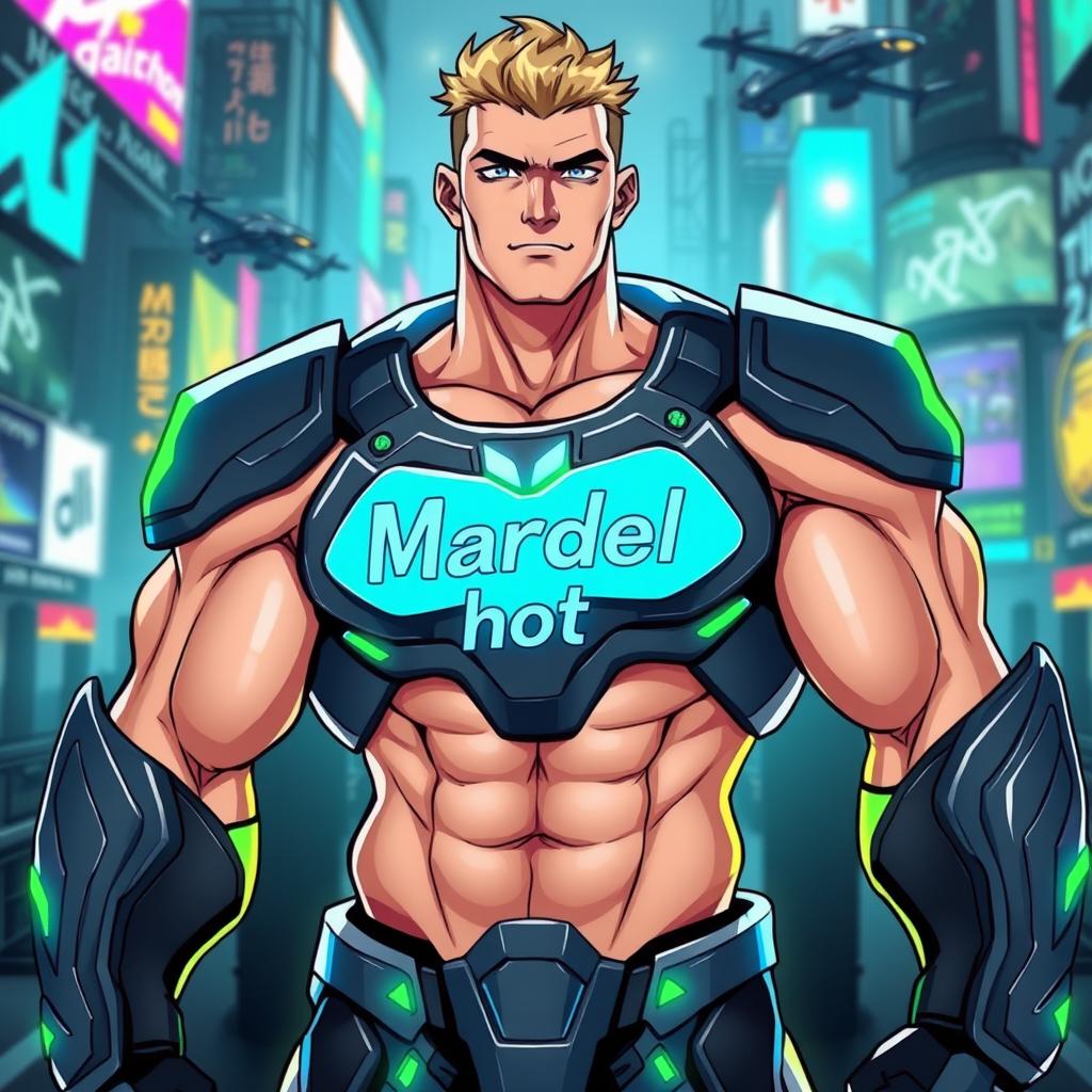 Futuristic Armor Concept: Mardel Hot Character in Cyberpunk City