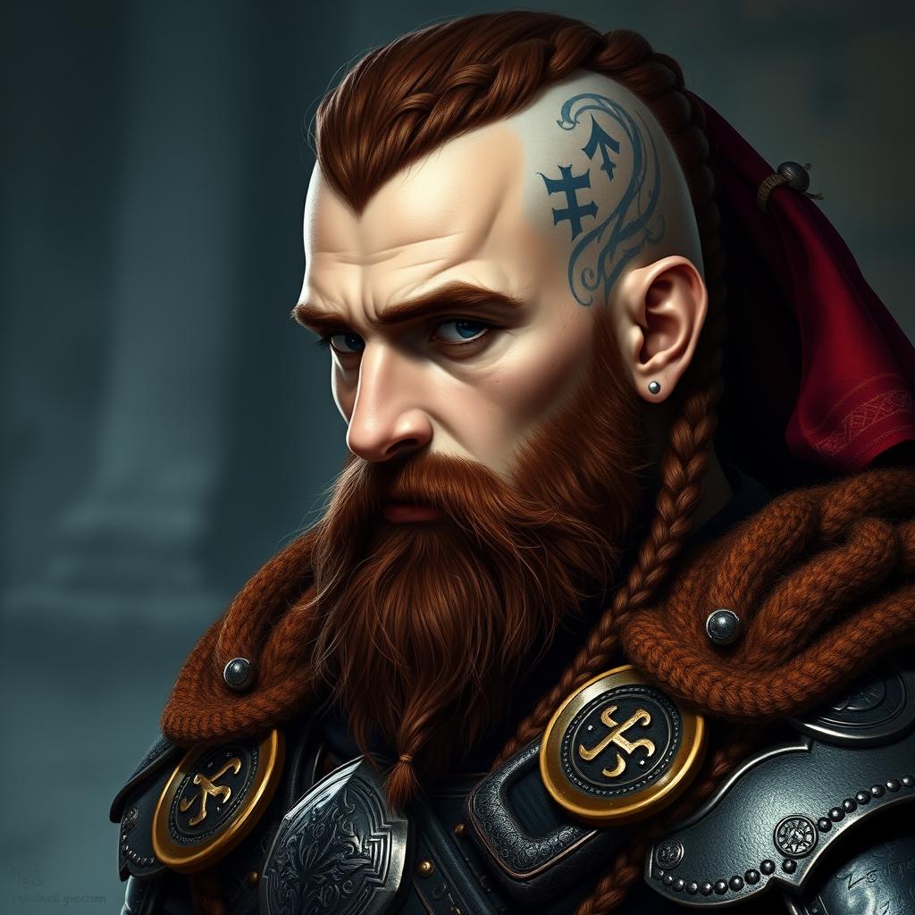 Regal Young Noble Dwarf: A Fantasy Portrait of Strength and Wealth