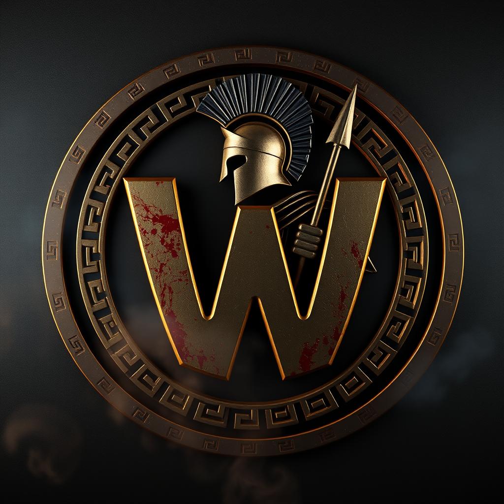 Epic Hyper-Realistic Logo Design Featuring Spartan Warrior