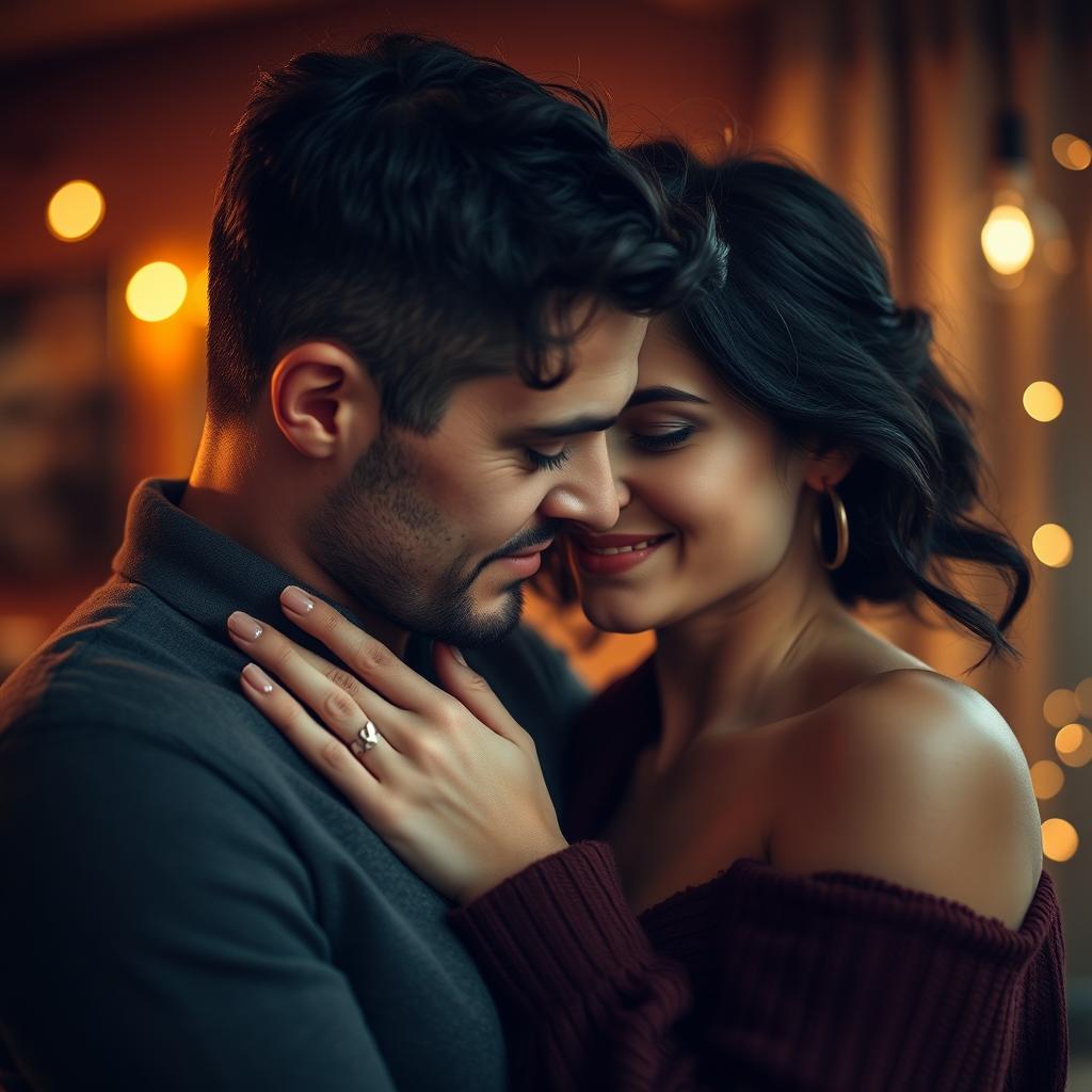 Intimate Connection: A Romantic Moment Between Two Lovers