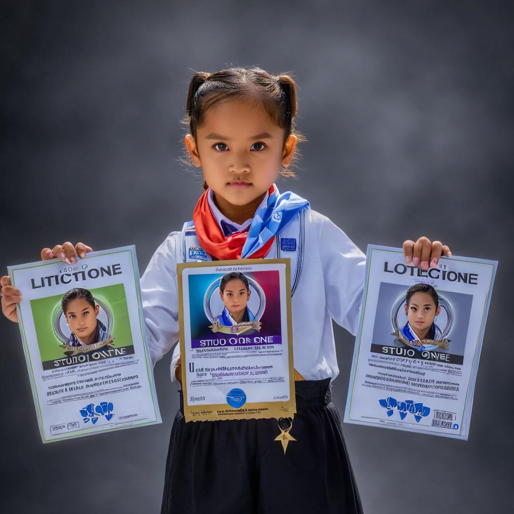 Celebrating Achievement: A Proud Young Graduate with Certificates and ...