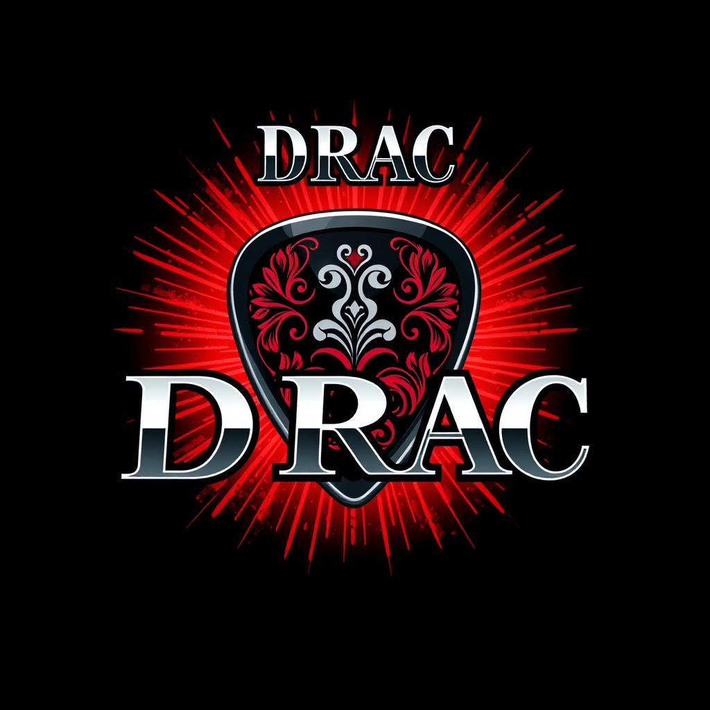 Stylish Guitar Pick Vector Art with 'DRAC' - Rock and Roll Energy