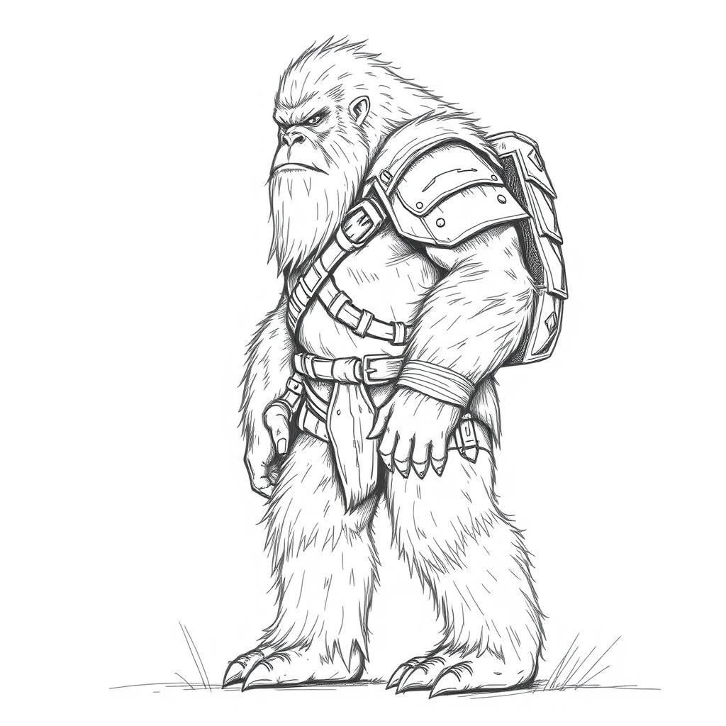 Bigfoot Hero: An Adventurous Creature in Leather Armor