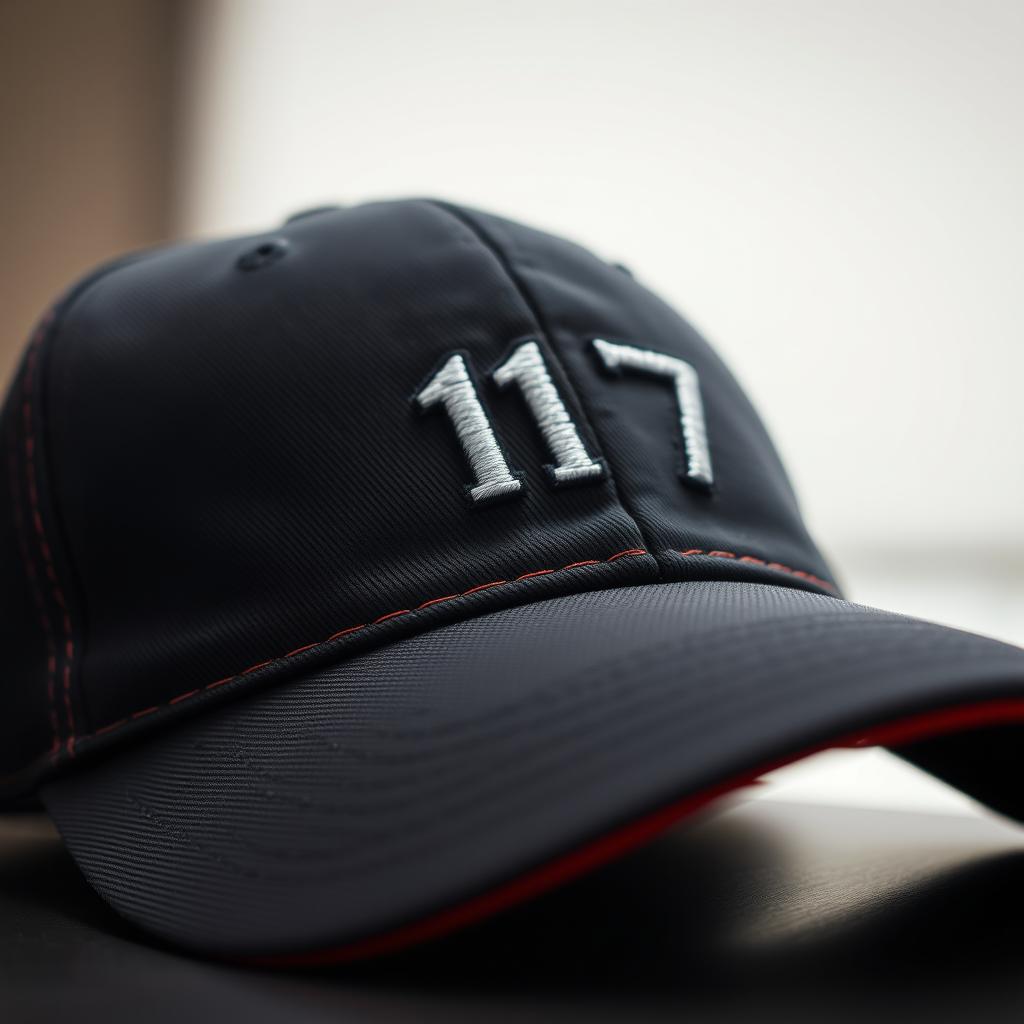 Sleek Black Baseball Cap with Logo #117 – Stylish Design Highlights