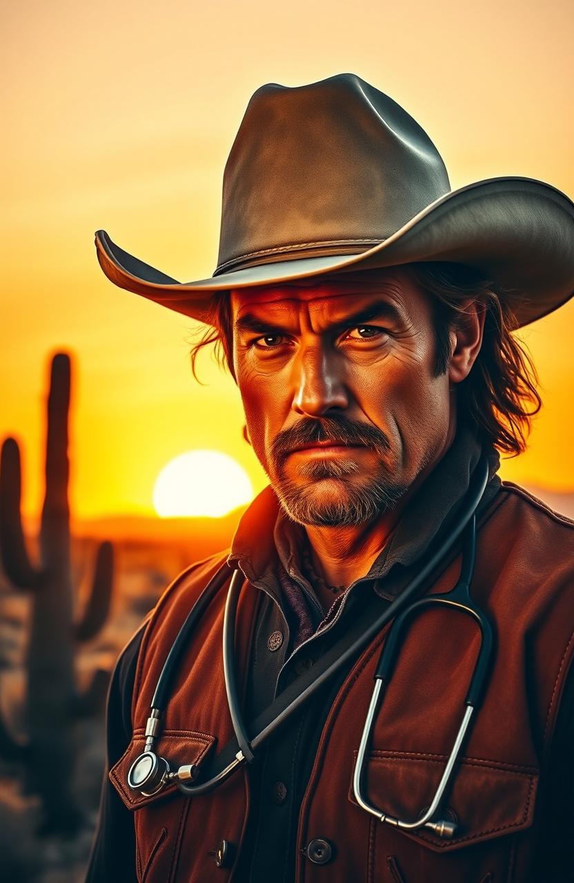 Rugged Cowboy Doctor: A Portrait of Determination and Mystery