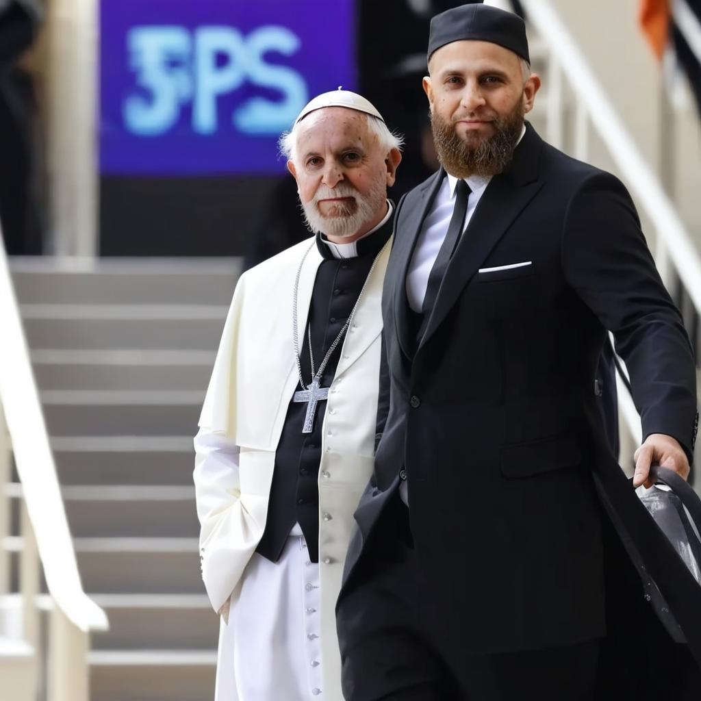 Pope in a Sports Arena: A Unique Contrast