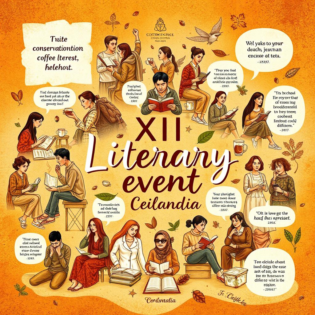 XII Tea Literary Event Poster: Celebrate Literature and Community