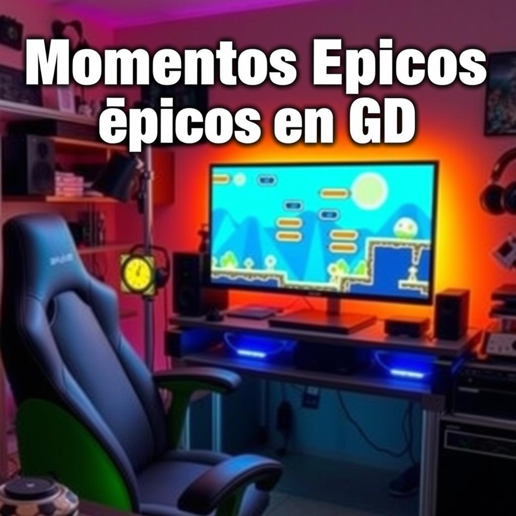 Vibrant Geometry Dash Thumbnail: Epic Moments in Gaming Setup