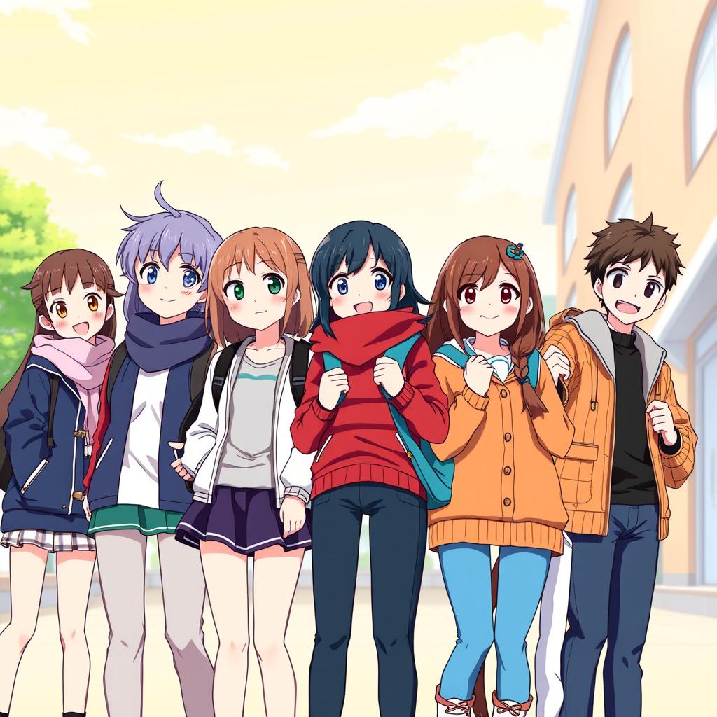 Vibrant Anime Illustration of Friends: A Glimpse into Camaraderie