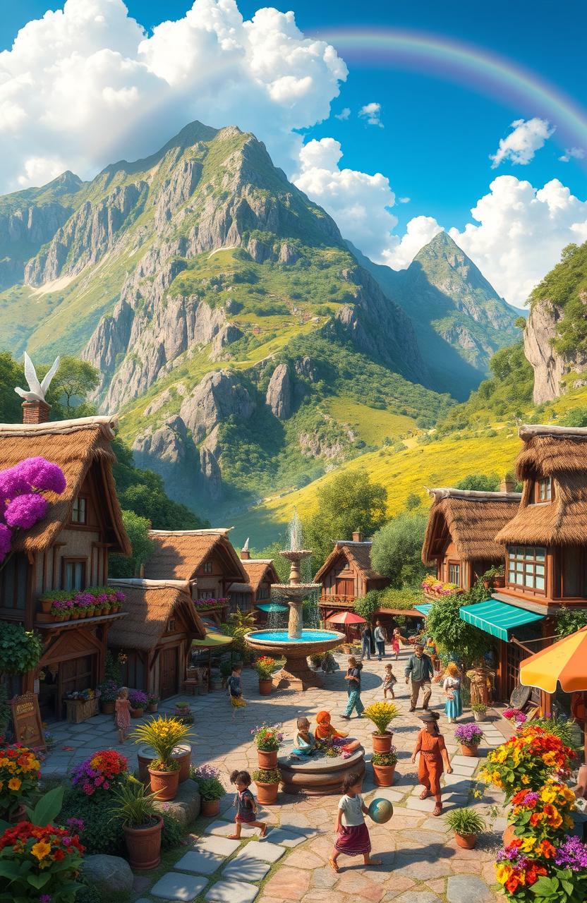 Explore a Magical Fantasy Village in a Lush Valley